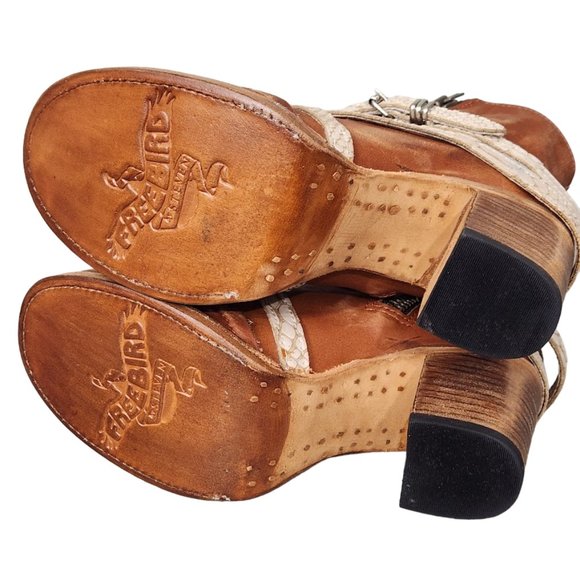 Freebird by Steven | Shoes | New Freebird By Steven Balboa Tan Rust Multi Croco Belted Strappy ...